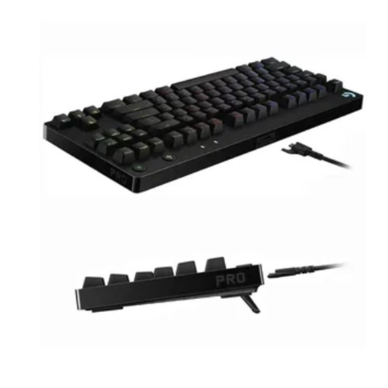 Teclado logitech gamer g pro rgb mecanico gx azul wired negro